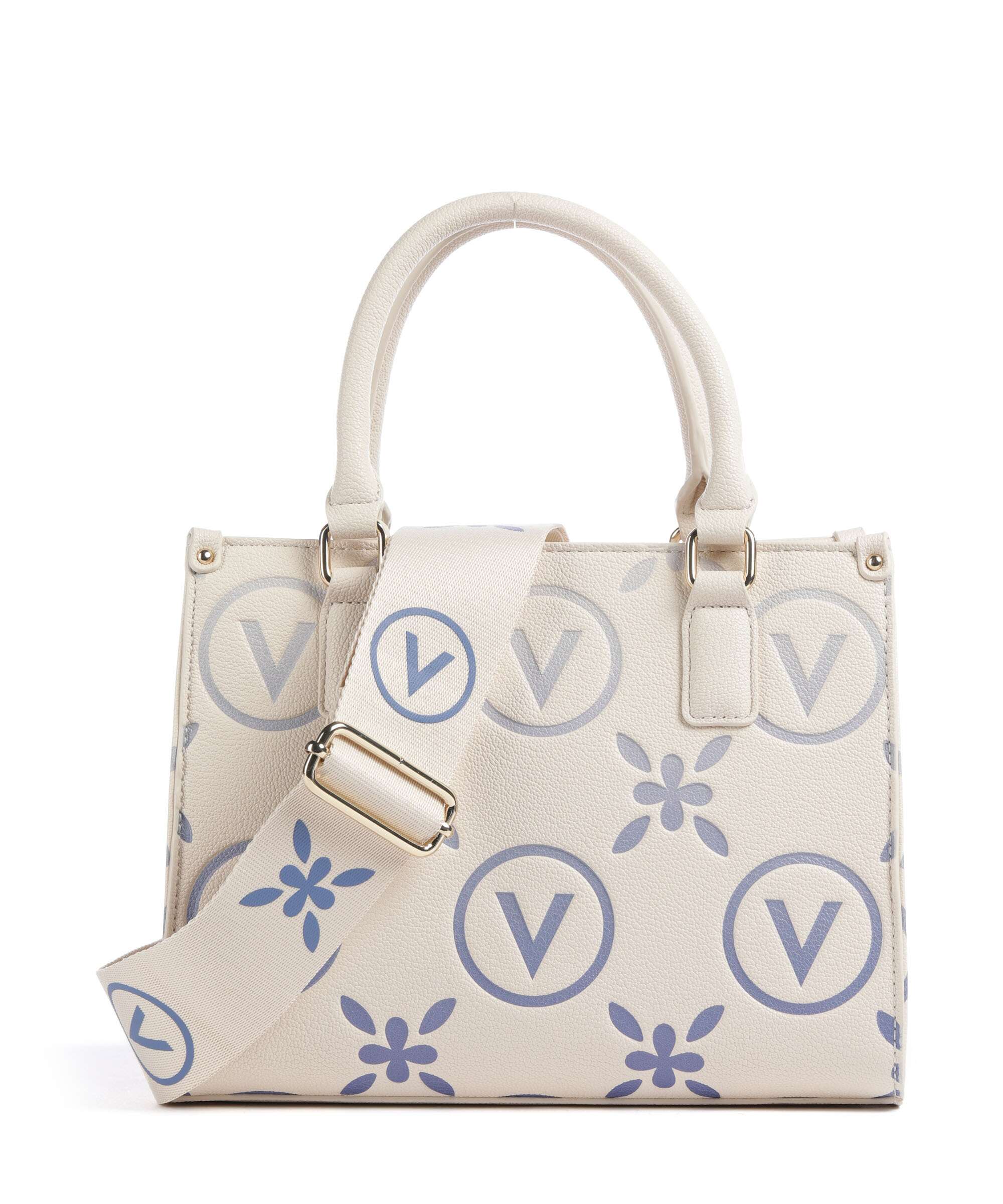 Valentino Bags Samba Re Print Borsa a mano pelle sintetica ecru/bluette ...